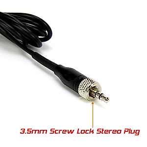JXRYWF 3.5mm Screw Lock Stereo 1/8" to 6.35mm 1/4" Jack Guitar Audio Cable Instrument Cord for Sennheiser Wireless SK EK 100 300 500 G3…