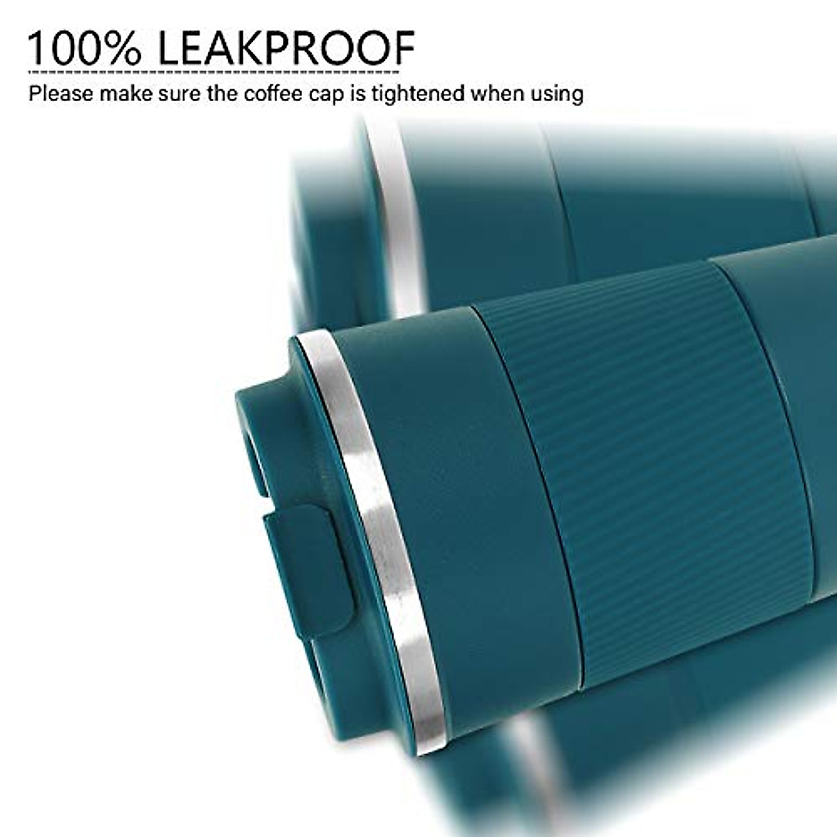 MOMSIV 12oz Travel Mug, Insulated Coffee Cup with Leakproof Lid, Travel Coffee Mug Vacuum Stainless Steel Double Walled Reusable Coffee Cup for Hot and Cold Water Coffee(Blue - 380ml)