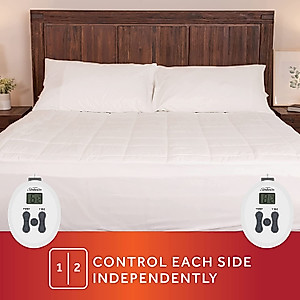 Sunbeam All Season King Premium Heated Mattress Pad with 2 Heating Digital Controllers
