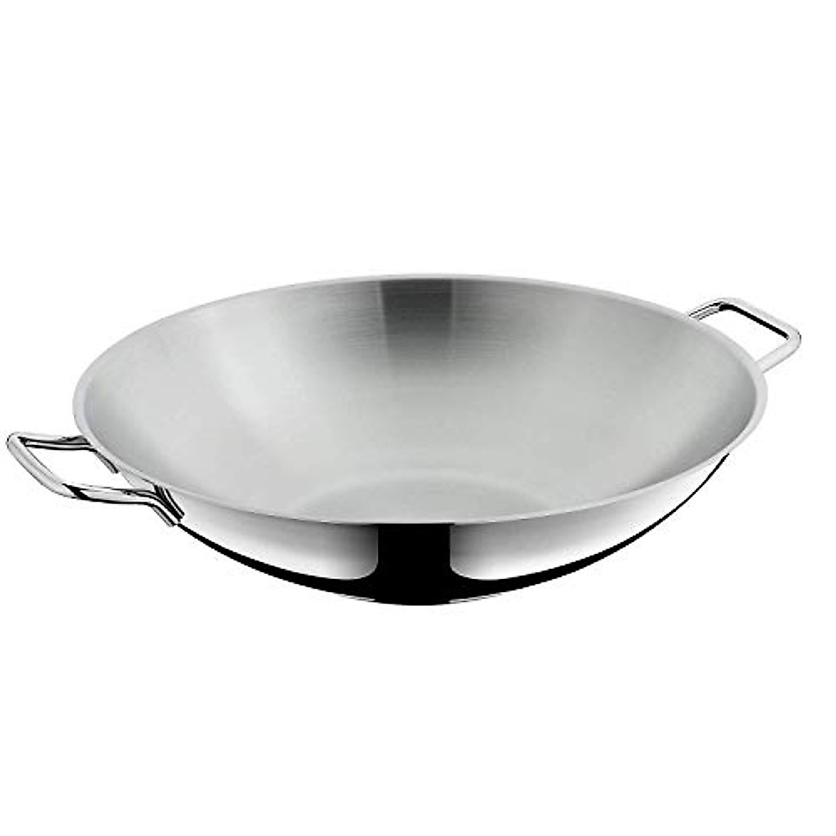 WMF Macao Induction Wok Set, 2 Pieces, Wok Pan 36 cm with Glass Lid, Polished Cromargan Stainless Steel, Uncoated