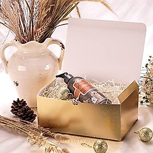 MALICPLUS 10 Gift Boxes 9.5x6.5x4 Inches Gift Boxes with Lids Boxes for Gifts Bridesmaid Proposal Boxes, Gold Gift Boxes Bulk for Light Weight Gifts, Crafting, Grass Texture Gold