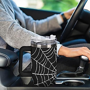 Goth Spider Web 40OZ Tumbler Stainless Steel Travel Mug Water Bottle Car Cup Tea Cups with Lid Black-style