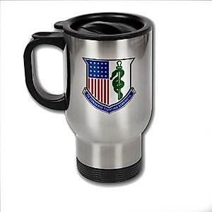 ExpressItBest Stainless Steel Coffee Mug with U.S. Army Medical Corps regimental insignia
