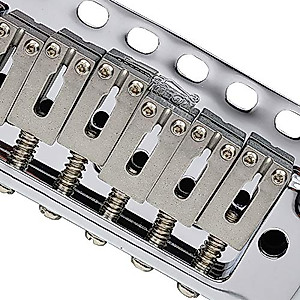 Wilkinson WVP6-SB 54mm 5+1 Hole SUS Stainless Steel Saddles Guitar Tremolo Bridge with Full Solid Steel Block for Import Strat and Japan Strat, Chrome