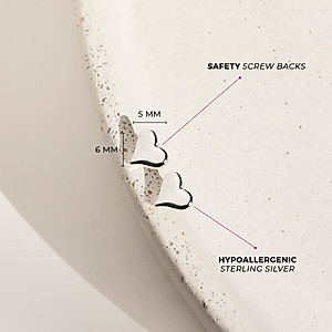 925 Sterling Silver 5mm Classic Heart Toddler Screw Back Earrings for Babies & Kids - Hypoallergenic Young Girl's Heart Earrings