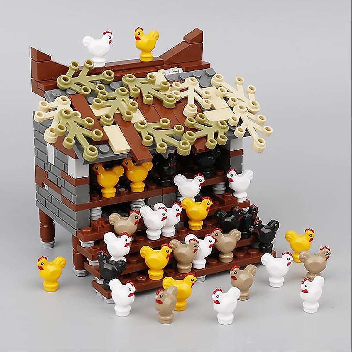 BAENRCY Cow Animal Building Blocks Animal Building Bricks Kit DIY Building Set Compatible All Major Brands (Chicken)