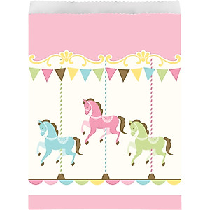 Creative Converting Carousel Paper Treat Bags Party Supplies, 11", Multicolor