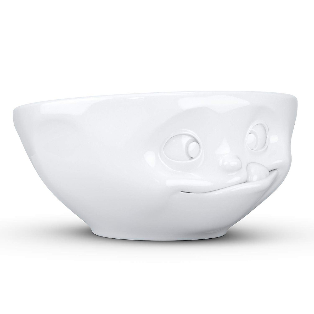 FIFTYEIGHT PRODUCTS TASSEN Porcelain Bowl, Tasty Face Edition, 11 oz. White (Single Bowl) Medium Bowl for Soup Cereal