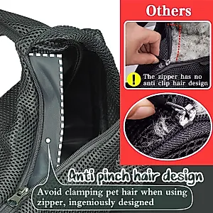 AOFOOK Dog Sling Carrier, Adjustable Puppy Sling Carrier, Pet Carrier Purse Dog Backpack Carrier Dog Carrying Bag Small Animal Carriers Cat Sling M Black