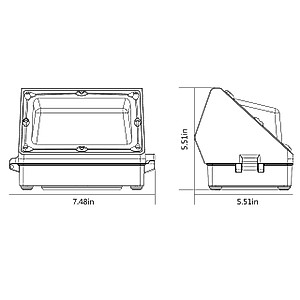 NEW SOONLED LED Wall Pack Light, 50W 6000lm 5000K Dusk-to-Dawn Photocell,Waterproof IP65, 100-277Vac, ETL DLC Listed 5-Year Warranty Outdoor Security Lighting