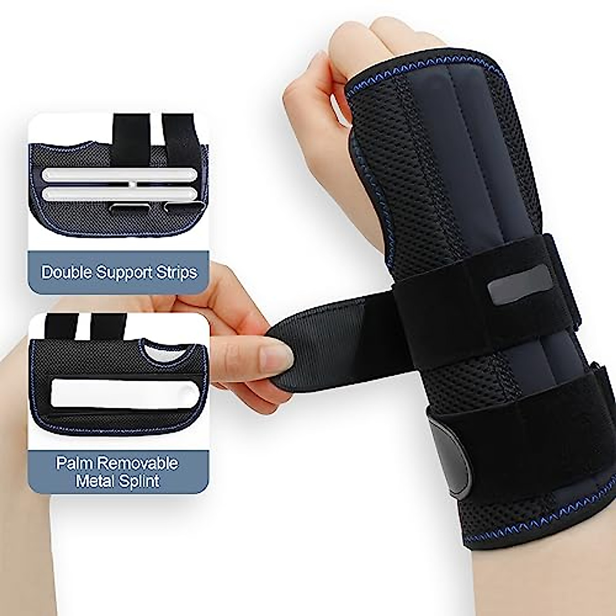 CosySun Carpal Tunnel Wrist Brace Right Hand Left Hand Wrist Compression Sleeve Night Wrist Sleep Support for Men Women Adjustable Wrist Splint Arm Compression Hand Support for Injuries Forearm Wrist Pain Sprain Sports Left L 1 Pack