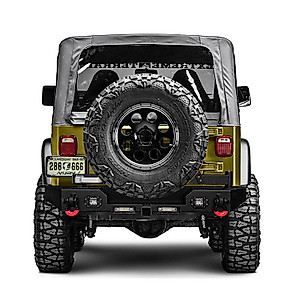 LUYWTE For 1997-2006 Wrangler TJ New Black Texture Steel Rear Bumper With Spare Tire Carrier&Lights&D-Rings