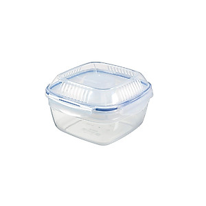 Lock & Lock Easy Essentials Food Storage Salad Bowl Container with Tray, 54-Ounce - Clear