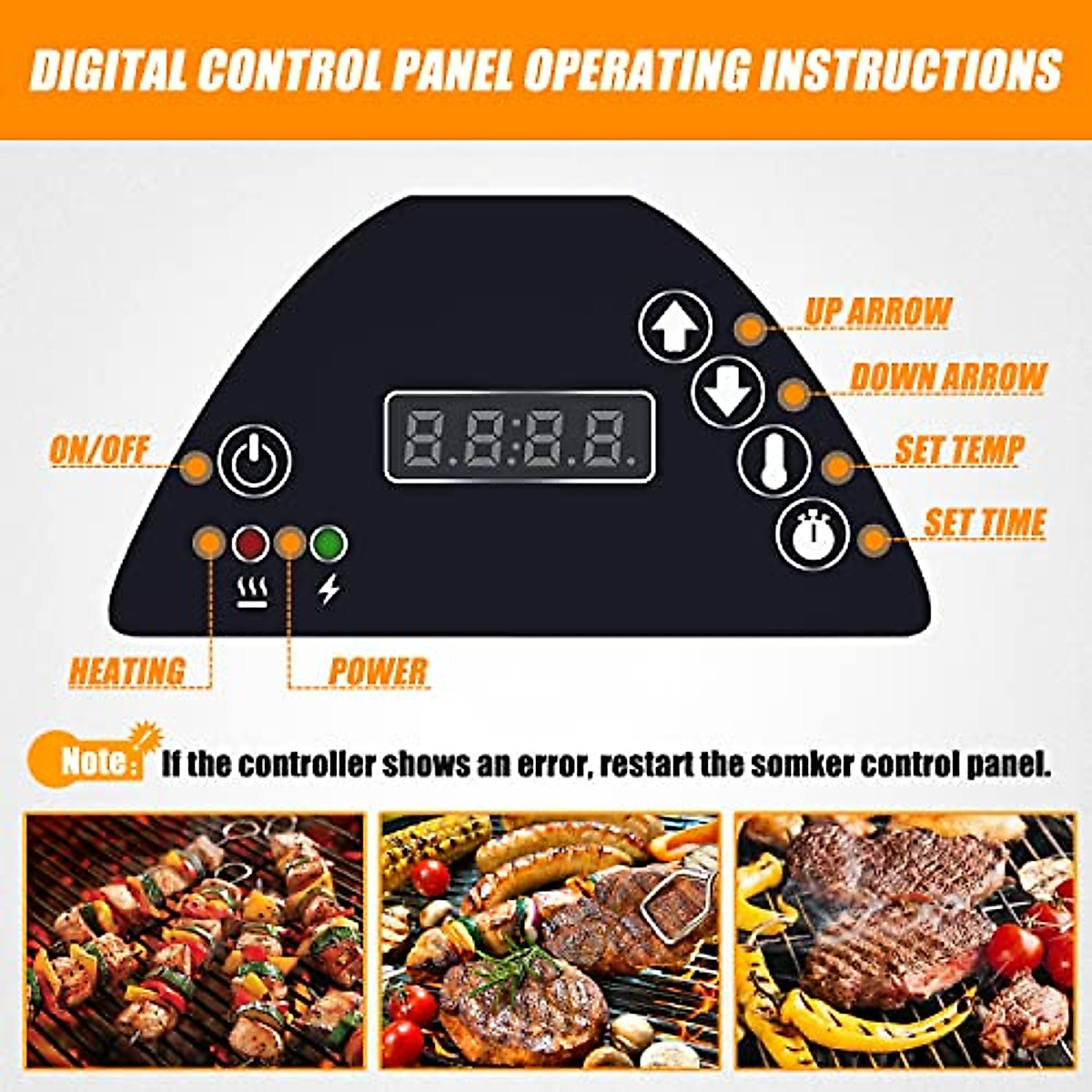 Digital Electric Smoker Control Panel Compatible with Masterbuilt 20071317/20071117 / 21071218 and More Masterbuilt Electric Smoker Grill Models Replace 9907160014