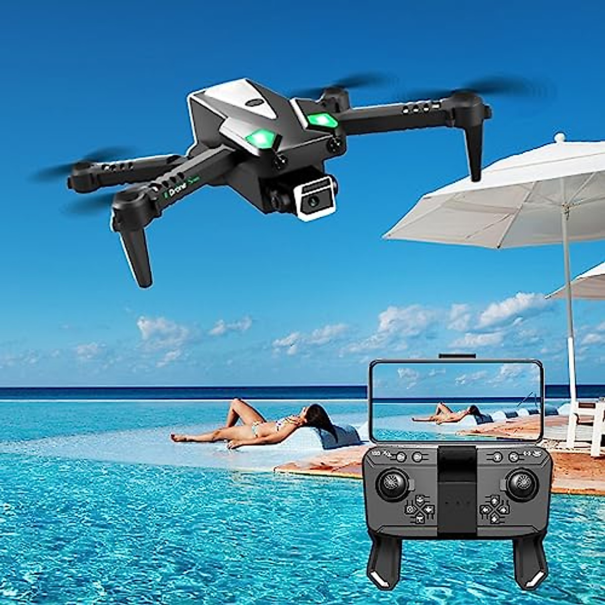 Mini Drone with Dual 1080p HD Wide Angle Camera Remote Control Toys Gifts for Boys Girls with Altitude Hold Headless Mode 1-Key Start Speed Adjustment (Black)