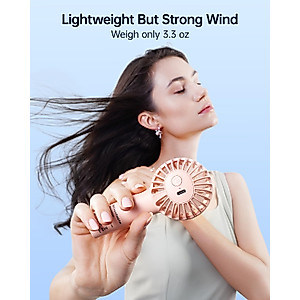 SWEETFULL Mini Portable Fan Powerful Handheld Fan Rechargeable,3 Speeds Personal Small Hand Fan for Travel Makeup Eyelash Fan for Stylish Kids Girls Women USB Cute Design