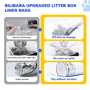 Bilibara Litter Box Liner Bag Compatible with Cat litter Box 3 and 4, 120 Pack - Extra Thick Waste Bags for Self-Cleaning Pet Kitty Litter Box Drawer Liners, 9-11 Gallons Home/Kitchen Trash Bags