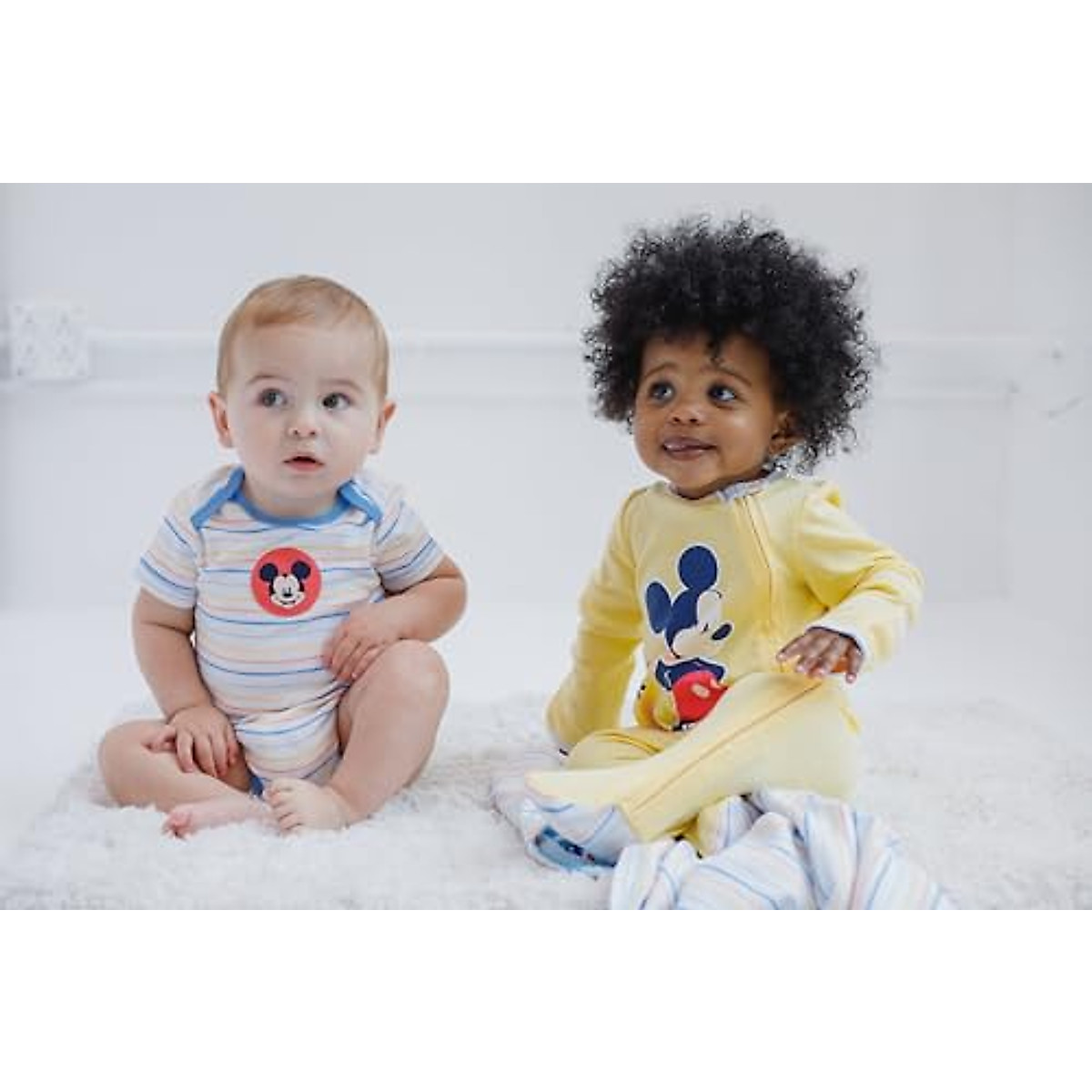 Disney Mickey Mouse Baby Boys Coverall Bodysuits T-Shirts Pants Accessories and Blanket 15 Piece Layette Set 0-6 Months