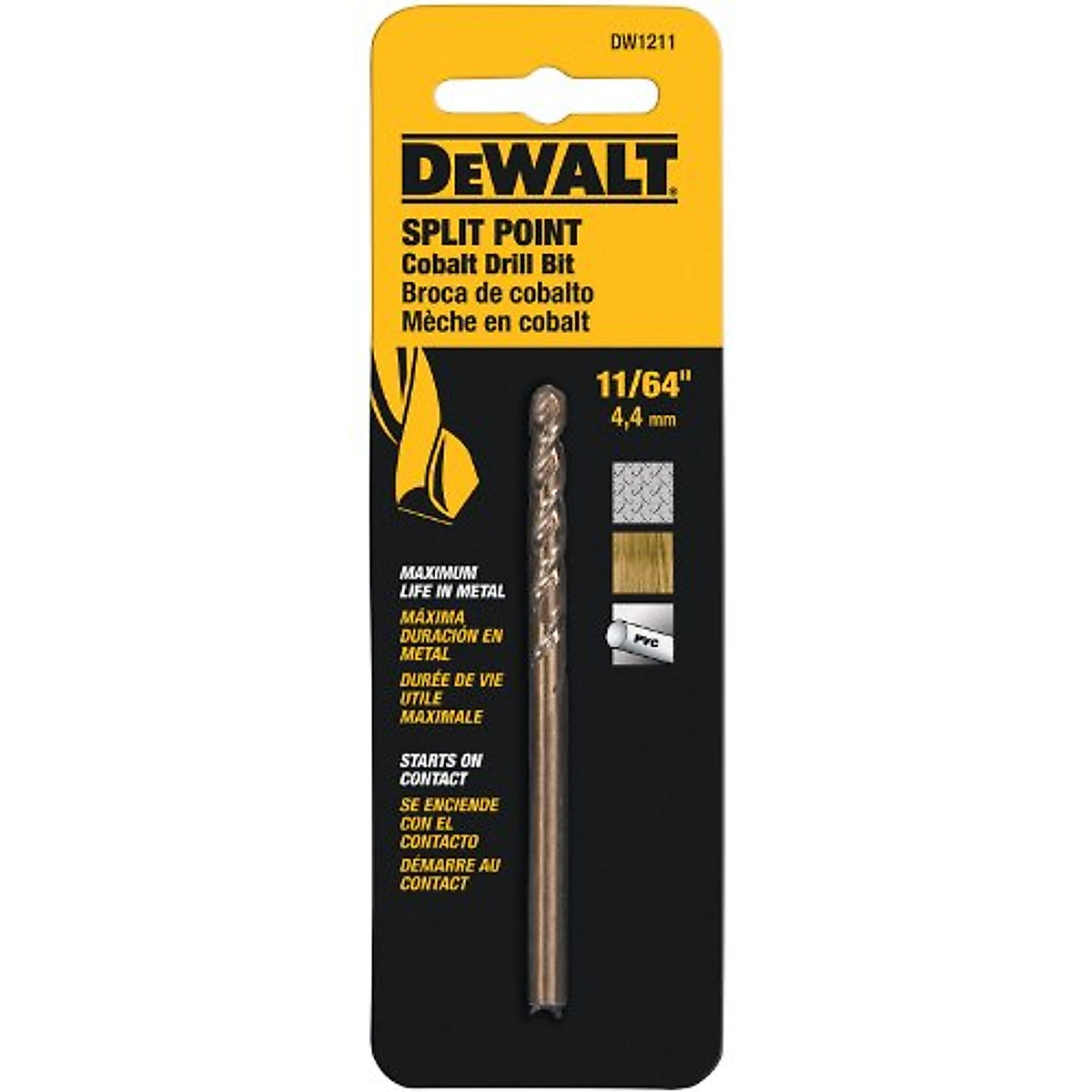 DEWALT DW1211 11/64-Inch Cobalt Alloy Split Point Twist Drill Bit