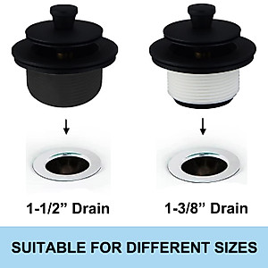 Lift and Turn Bathtub Drain Stopper with 1 Hole Faceplate Cover Bath tub Overflow Kit Assembly Strainer and Screw, Polished Chrome Finish