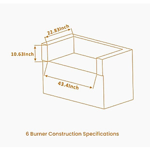 Mont Alpi Black Stainless Steel MABi805-BSS 44-Inch 6-Burner 87000 BTU Liquid Propane/Natural Gas Built-In Outdoor Kitchen Gas Grill Infrared Rear Burner + Rotisserie Kit & Weather Cover