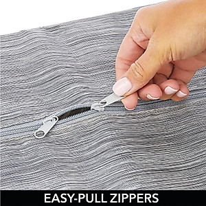 mDesign Extra Large Christmas Tree Storage Bag with Handles - Zippered Storage Tote - Durable Storage Container For Artificial Christmas Tree, Wreaths, Garland and Holiday Decor - Striped, Taupe/Tan