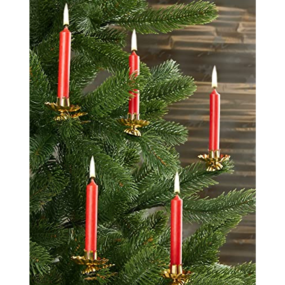 BRUBAKER Tree Candles - Pack of 20 - Red - 3¾ x ½ Inches (9.5 x 1.27cm) - Made in Europe - Pyramids, Carousels & Chimes
