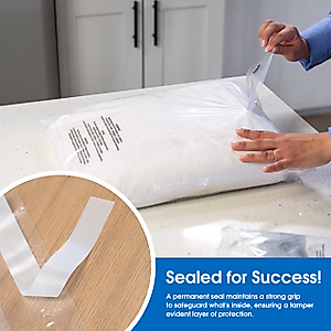 Spartan Industrial - 14" X 20" (500 Count) Self Seal Clear Poly Bags with Suffocation Warning for Packaging, Clothes - Permanent Adhesive