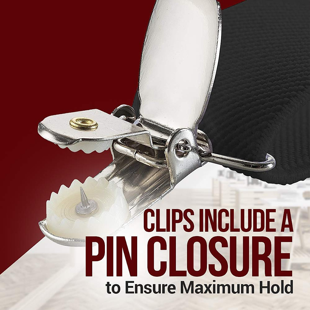 HOLD'EM Mens Elastic X Back No Slip Pin Clip Straight Clip Suspenders - White (Tall, 54" Long)