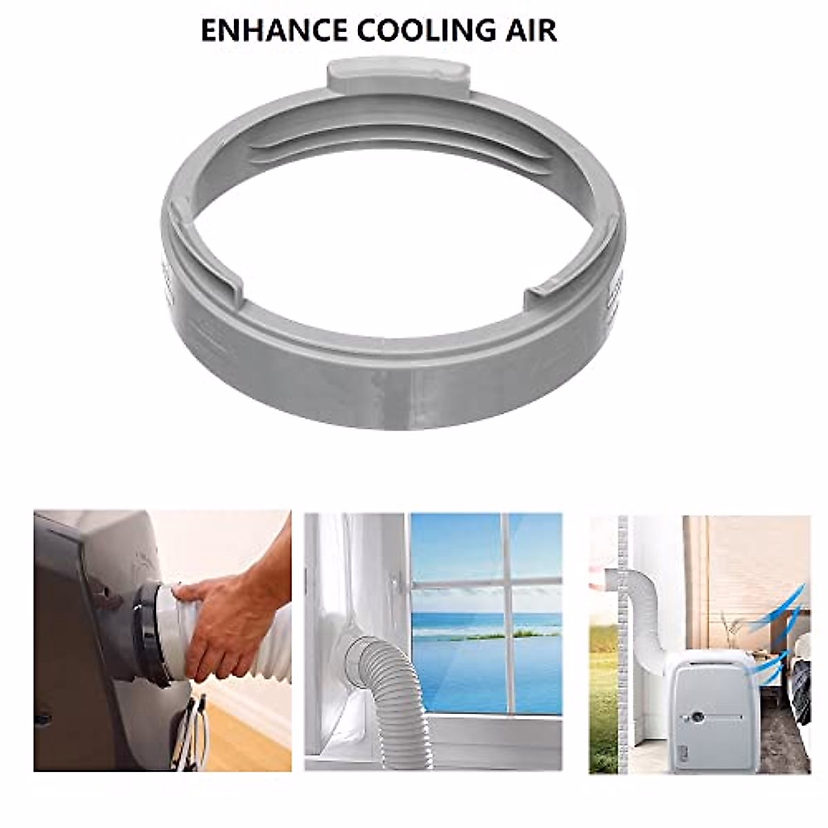 Exhaust Duct Interface, 5.9inch Dia Exhaust Duct Hose Adapter Connector for Portable Air Conditioner (Round Interface)