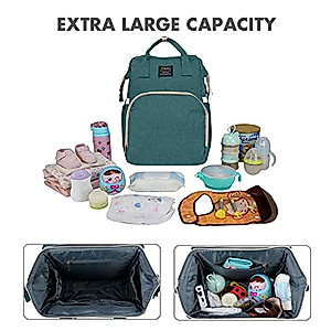 Baby Diaper Bag Backpack with Changing Station, Baby Registry Search Shower Gifts, Baby Bags for Boy Girl, New Mom Gifts for Women, Large Capacity, USB Port,Green