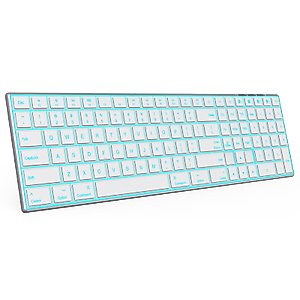 Backlit Bluetooth Keyboard for Mac, Rechargeable Multi-Device Wireless Keyboard, Quiet Ultra Thin Wireless Keyboard for MacBook Air/Pro, iPad, iPhone, Computer, Laptop