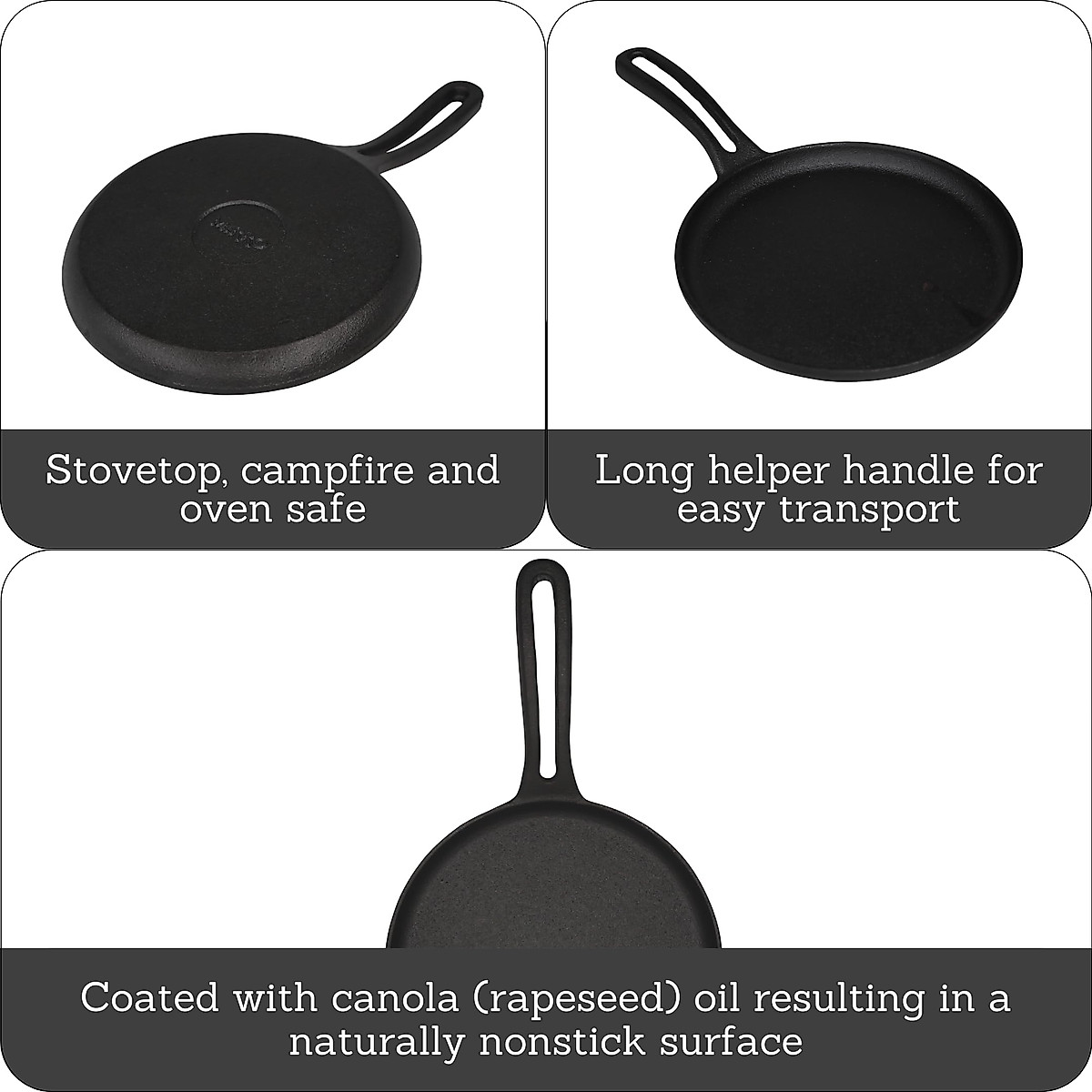 Mirro 6in Cast Iron Preseasoned Mini Griddle