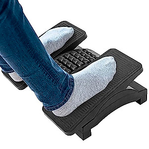 Footrest Under Desk Adjustable Pressure Relief Footrests with Massage Roller Ergonomic Foot Rest for Home, Office Use