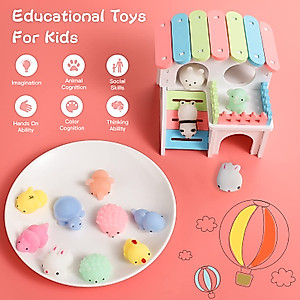 Aeyohni 50 Pcs Squishies Mochi Squishy Toys for Kids Party Favors Stress Relief Fidget Toys Classroom Prizes Birthday Christmas Easter Valentine's Day Gift for Kids Girls Kawaii Mini Squishy Toys