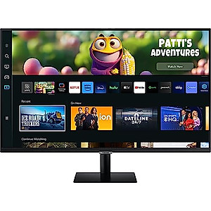 SAMSUNG 27" M50C Series FHD Smart Monitor w/Streaming-TV, 4ms, 60Hz, HDMI, HDR10, Watch Netflix, YouTube and More, IoT Hub, Mobile Connectivity, LS27CM502ENXGO, Black