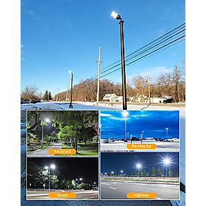 4PCS LED Parking Lot Lights 320W 250W 200W Adjustable, LED Shoebox Light 5700K 5000K 4500K, UL Listed Outdoor Pole Light with Photocell, IP65 Commercial Street Area Lighting 100-277V (Slip Fit)