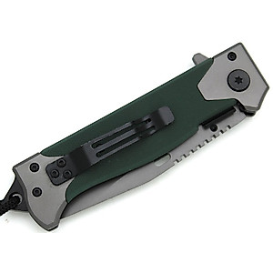 Snake Eye Tactical Heavy Duty Every Day Carry Pocket Folding Knife With Sheath (Green)