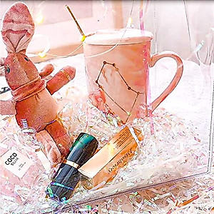 Zwish 1LB Sparkly Iridescent Film PP Hamper Shreds & Strands Shredded Crinkle Confetti for DIY Gift Wrapping & Basket Filling