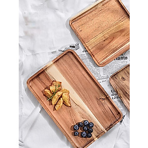 HomeImpel Wooden Platter, Wood Dinner Plates, Wooden Serving Tray, Wooden Dish for Sweets Fruit Dessert Food Appetizer Dessert Salad Cookie (30x20)