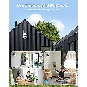 TOAIOHO 2K Security Camera Outdoor, Camera for Home Security Outside with Color Night Vision, Motion Detection and Alarm, 2-Way Talk, IP66 Waterproof, 360°Viewing,SD Card & Cloud Service