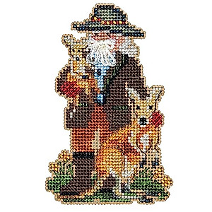 Mill Hill Kangaroo Santa Beaded Counted Cross Stitch Ornament Kit 2023 Down Under Santas MH202333, 2.75" x 4.5", Multi