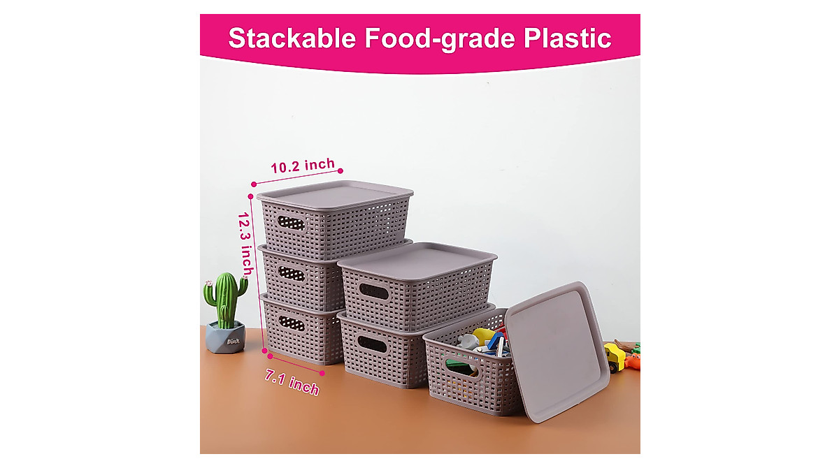 AREYZIN Plastic Storage Bins with Lid for Organizing Space