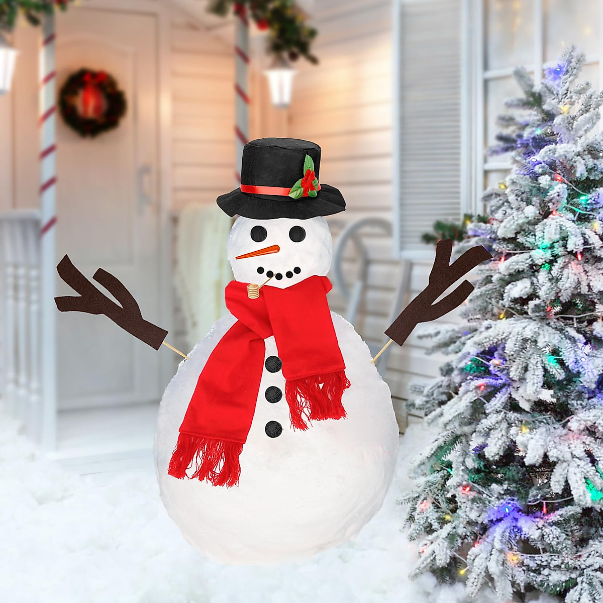 Colovis 16Pcs Snowman Decorating Kit, Snowman Making Kit Snow Toys for Winter Outdoor Party Christmas Holiday Decoration(1 Pack)