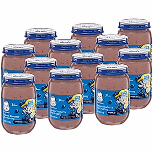 Gerber Purees 3rd Foods Banana, Blueberry & Rice, 6 Oz (Pack of 12)