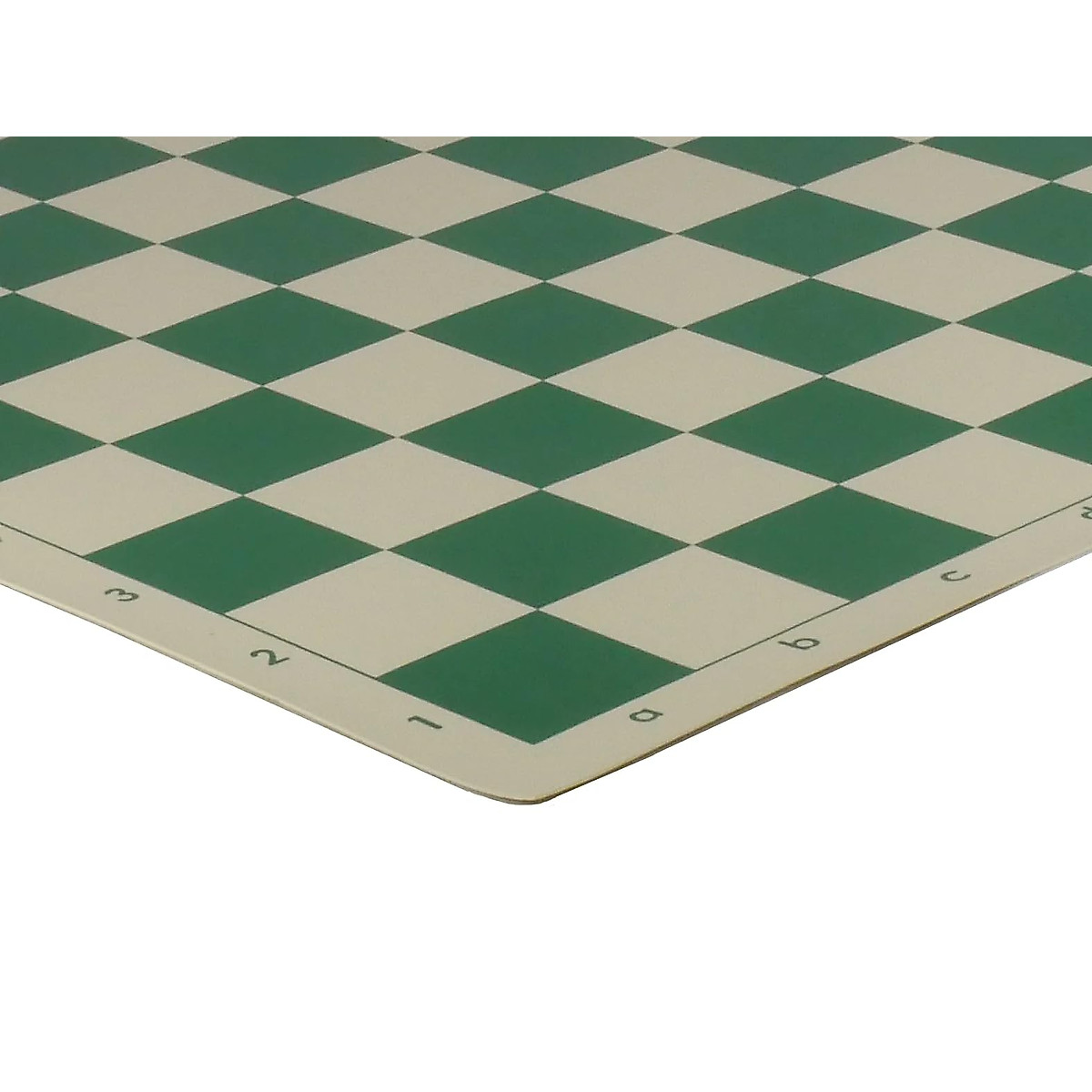 Worldwise Imports Roll-Up Vinyl Chessboard in Green and Buff with Alphanumeric Markings