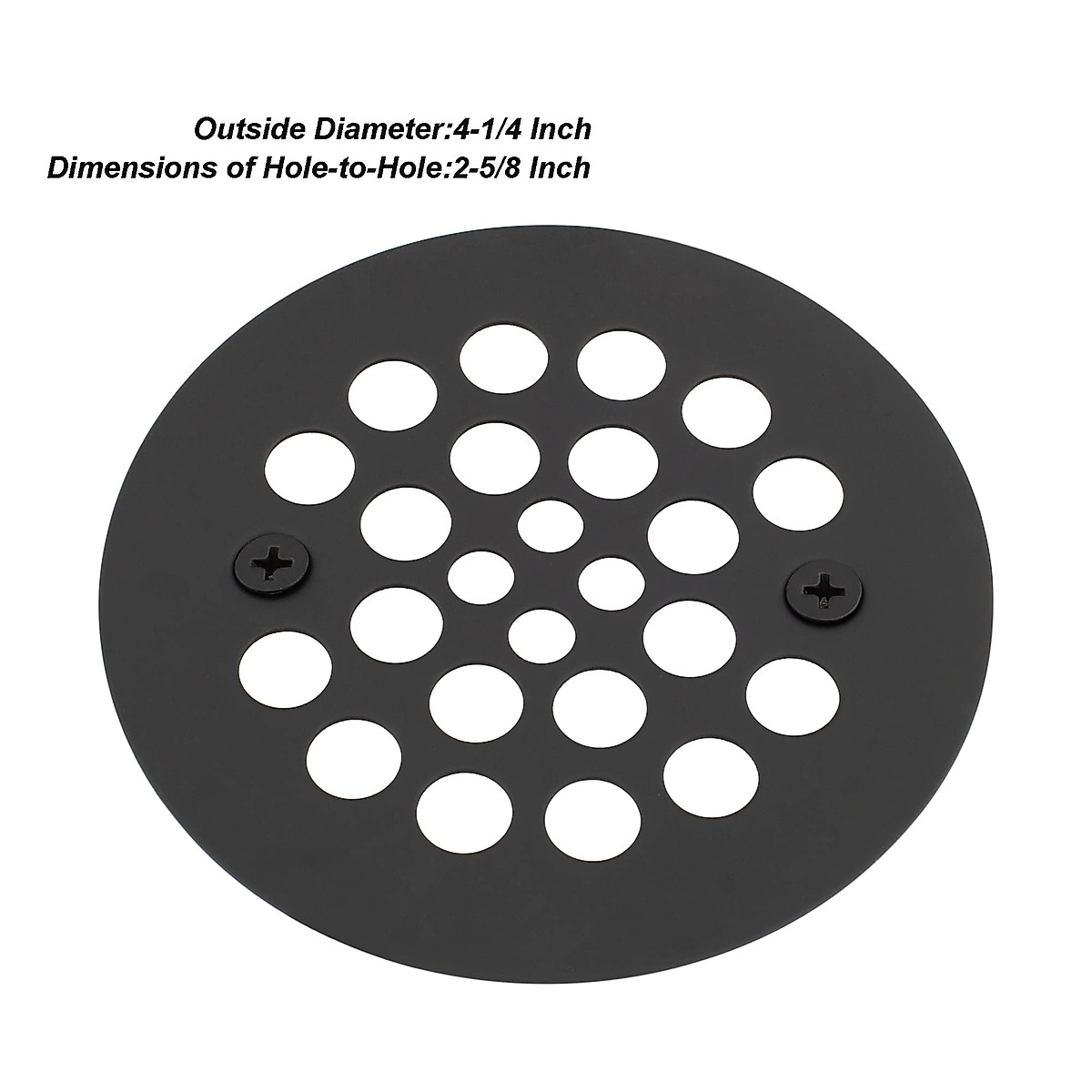 Artiwell 4-1/4“ Shower Strainer Drain Trim Set, Screw-in Shower Strainer Drain Cover, Plastic-Oddities Style Replacement Strainer Grid,Machine & Self-Tapping Screws Included (MATT Black)