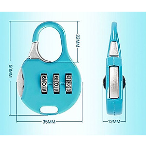 ZPLIUST 3 Digit Combinations Padlock The Safe Cipher Lock Resettable Code Lock, Color Locks (8 Pack)