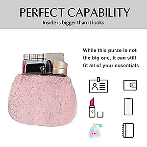 Fur Story Purses for Women Fluffy Crossbody Bag Faux Fur Shoulder Bag with rhinestone Button Fuzzy Plush Purses for Women Girls