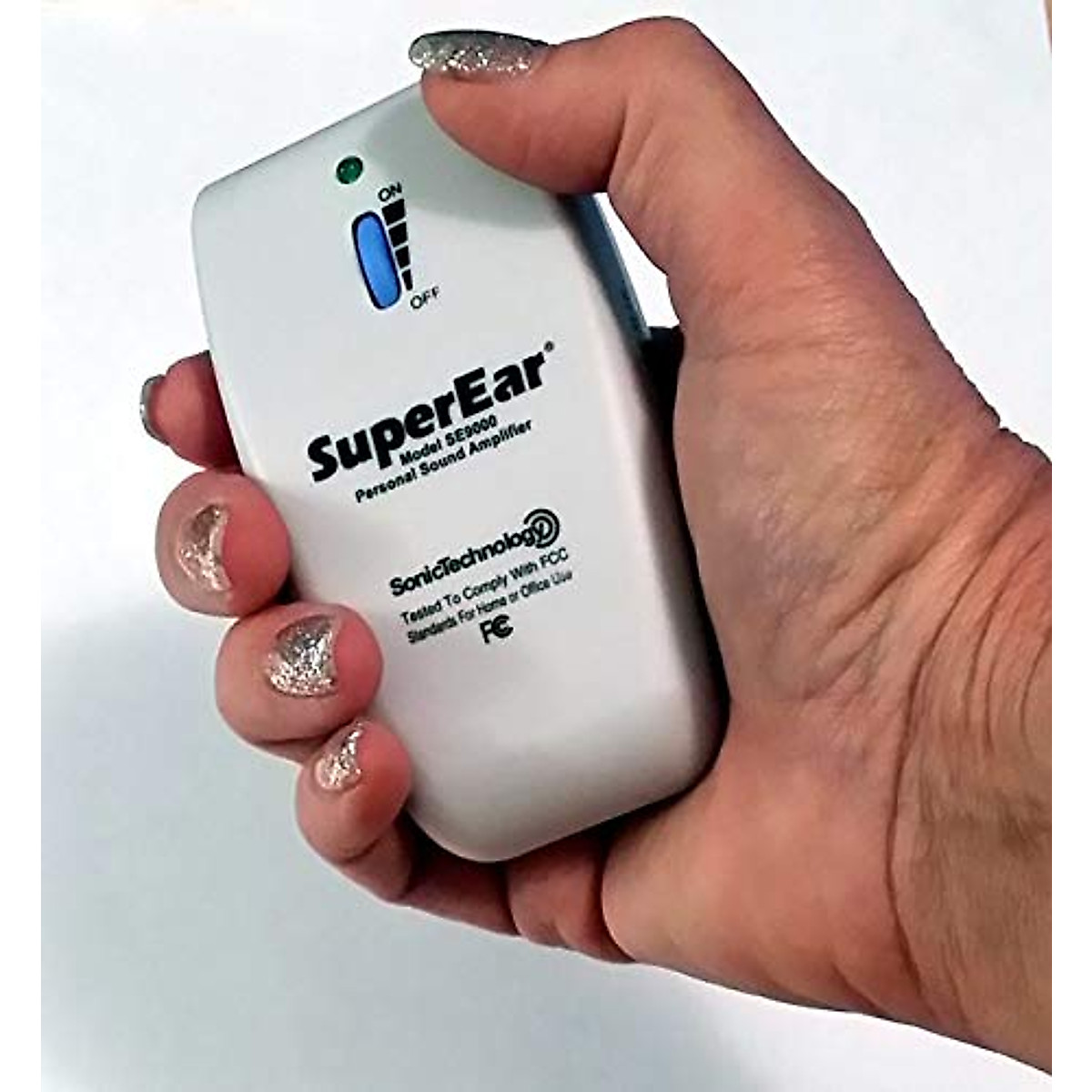 SuperEar Rechargeable Personal Sound Amplifier - 50dB Amplifier with Headphones, Earbuds and Tactile 3 Tone Frequency - Sound Amplifiers for Seniors, Adults and Audiologists - Model SE9000HP (PSAP)